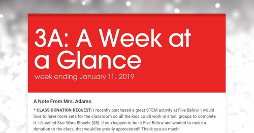 3A: A Week at a Glance | Smore Newsletters