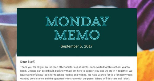 Monday Memo | Smore Newsletters
