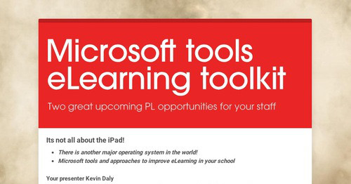 Microsoft tools eLearning toolkit | Smore Newsletters