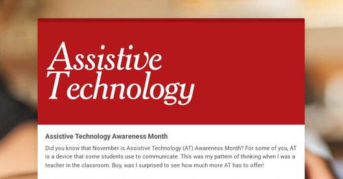 Assistive Technology | Smore Newsletters