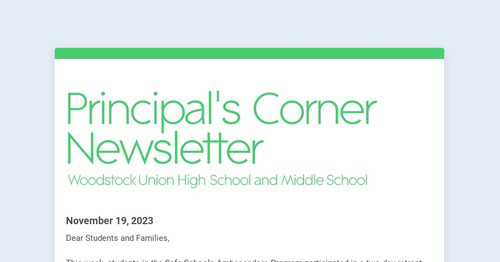 Principal's Corner Newsletter | Smore Newsletters