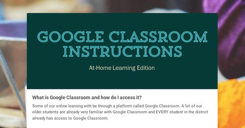 Google Classroom Instructions