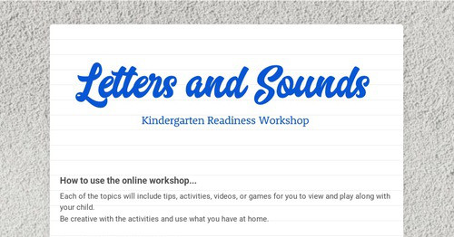 Letters and Sounds | Smore Newsletters for Education