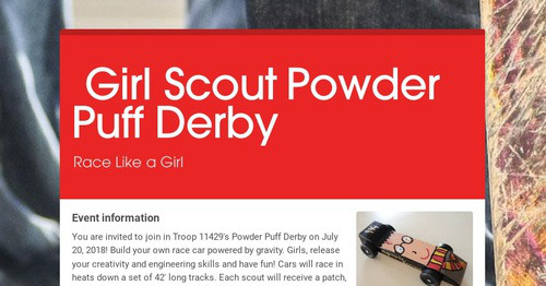 Girl Scout Powder Puff Derby | Smore Newsletters for Education
