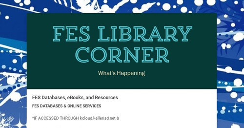 FES Library Corner | Smore Newsletters