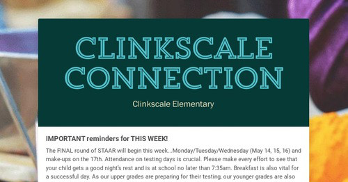 Clinkscale Connection | Smore Newsletters