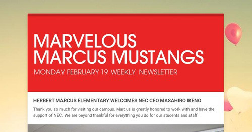 MARVELOUS MARCUS MUSTANGS | Smore Newsletters