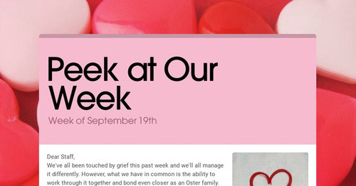 Peek at Our Week