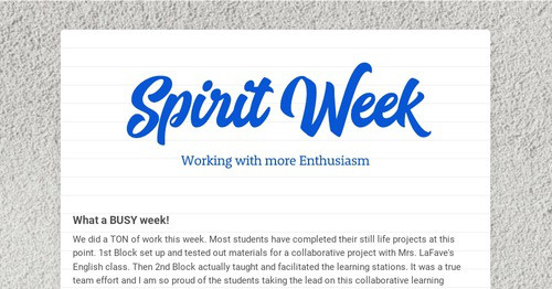 Spirit Week | Smore Newsletters
