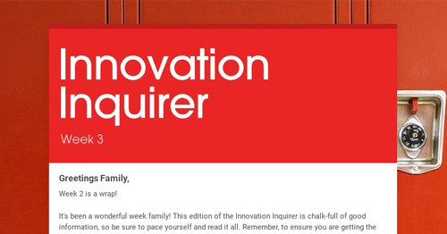 Innovation Inquirer | Smore Newsletters for Education
