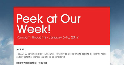 Peek at Our Week! | Smore Newsletters for Education