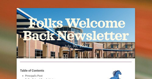 Folks Welcome Back Newsletter | Smore Newsletters