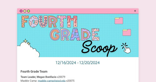 4th Grade Weekly Newsletter | Smore Newsletters