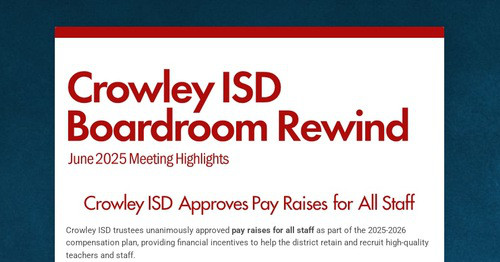 Crowley ISD Boardroom Rewind