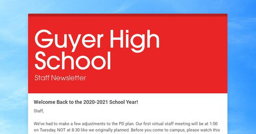 Guyer High School | Smore Newsletters