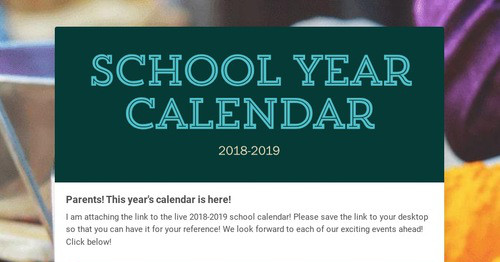 School Year Calendar | Smore Newsletters for Education