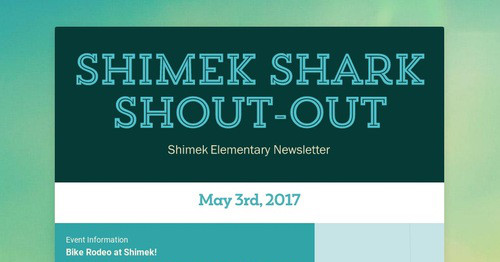 Shimek Shark Shout-Out | Smore Newsletters