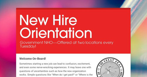 New Hire Orientation | Smore Newsletters