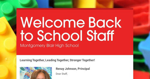 Welcome Back to School Staff