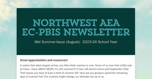Northwest AEA EC-PBIS Newsletter | Smore Newsletters