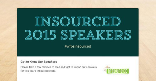 InSourced 2015 Speakers | Smore Newsletters
