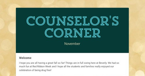 Counselor's Corner | Smore Newsletters