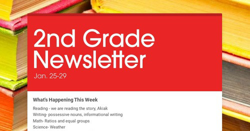 2nd Grade Newsletter | Smore Newsletters