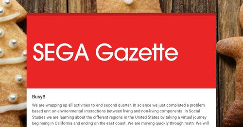SEGA Gazette | Smore Newsletters