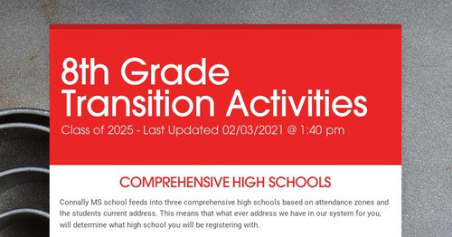 8th Grade Transition Activities