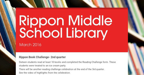 Rippon Middle School Library | Smore Newsletters