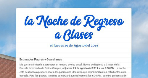 la Noche de Regreso a Clases | Smore Newsletters for Education