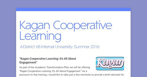 Kagan Cooperative Learning | Smore Newsletters for Education