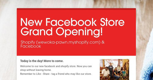 New Facebook Store Grand Opening! | Smore Newsletters