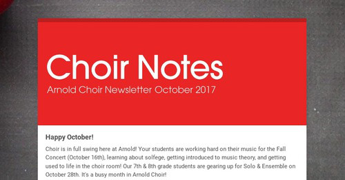 Choir Notes | Smore Newsletters