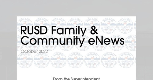 RUSD Family & Community eNews | Smore Newsletters