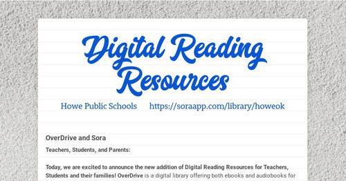 Digital Reading Resources | Smore Newsletters
