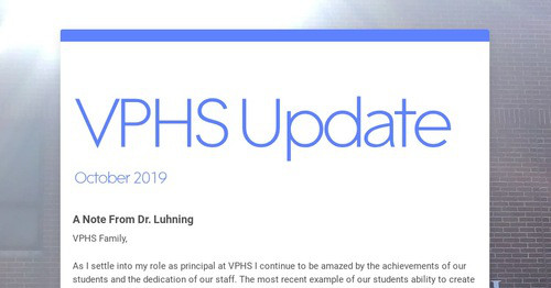 VPHS Update | Smore Newsletters