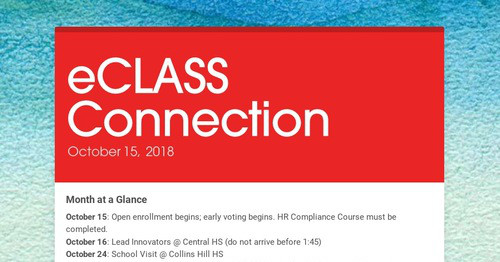 eCLASS Connection | Smore Newsletters