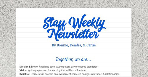 Staff Weekly Newsletter | Smore Newsletters