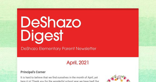 DeShazo Digest | Smore Newsletters for Education