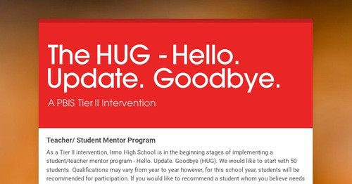 The HUG - Hello. Update. Goodbye. | Smore Newsletters for Education