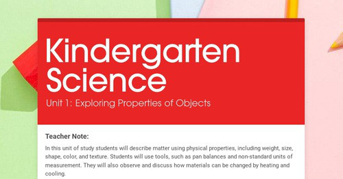 Kindergarten Science