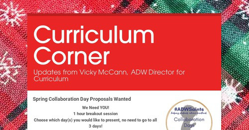 Curriculum Corner | Smore Newsletters