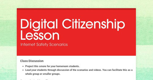 Digital Citizenship Lesson | Smore Newsletters