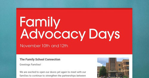Family Advocacy Days | Smore Newsletters for Education