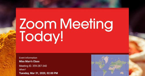 Zoom Meeting Today! | Smore Newsletters