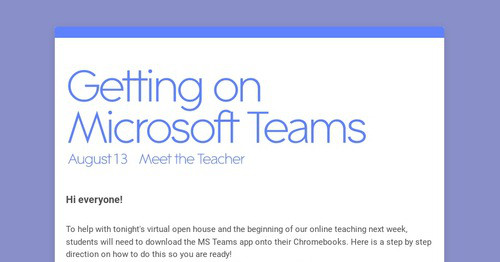 Getting on Microsoft Teams | Smore Newsletters for Education