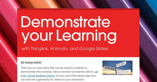Demonstrate your Learning | Smore Newsletters