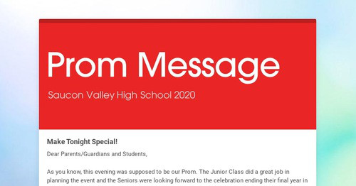 Prom Message