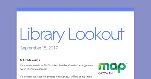 Library Lookout | Smore Newsletters